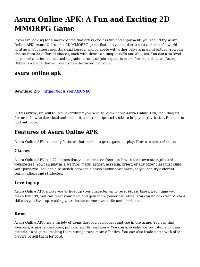 Fillable Online How to Enjoy the Best 2D MMORPG on Your Android Device Fax Email Print - pdfFiller