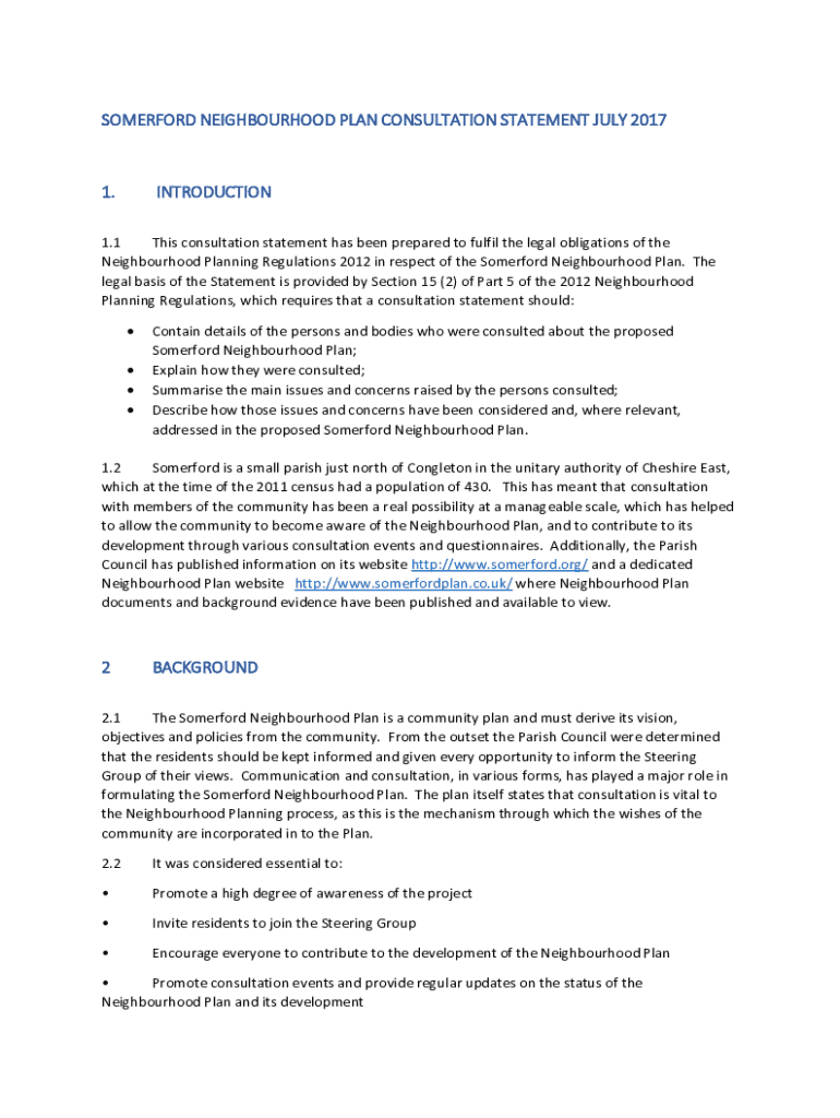 Fillable Online Wolvercote Neighbourhood PlanConsultation Statement Fax ...