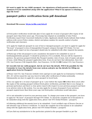 Fillable Online Passport Police Verification Form Pdf Download Fax Email Print - pdfFiller