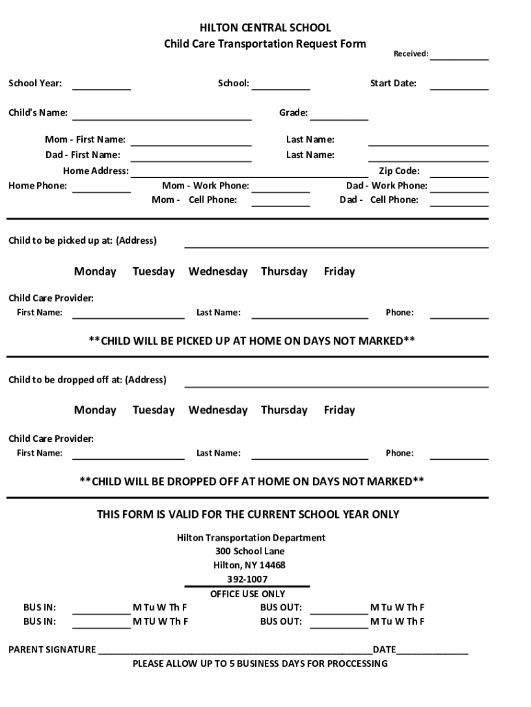 Fillable Online Child Care Request Form.xlsx Fax Email Print - pdfFiller