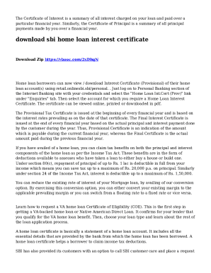 Fillable Online Download Sbi Home Loan Interest Certificate Fax Email Print - pdfFiller