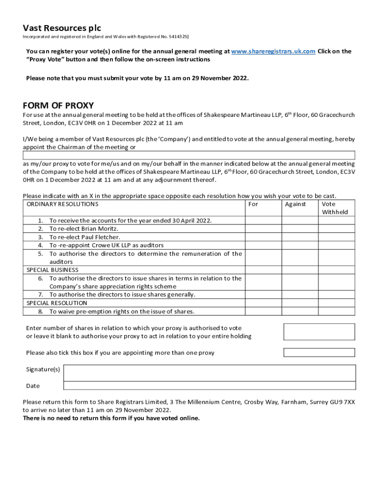 Fillable Online Letter from the Chairman of the Company Fax Email Print ...