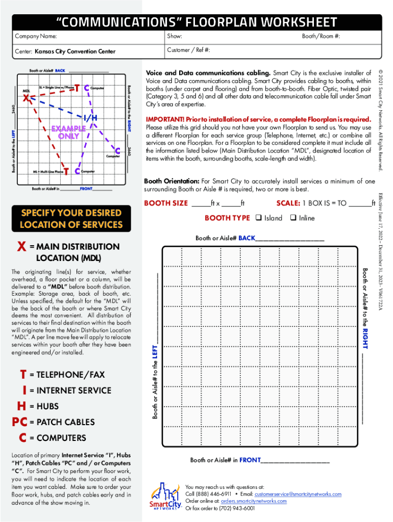 Fillable Online COMMUNICATIONS FLOORPLAN WORKSHEET - NET Fax Email ...