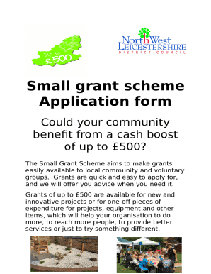 Green Grant Scheme Application For ... Doc Template | pdfFiller