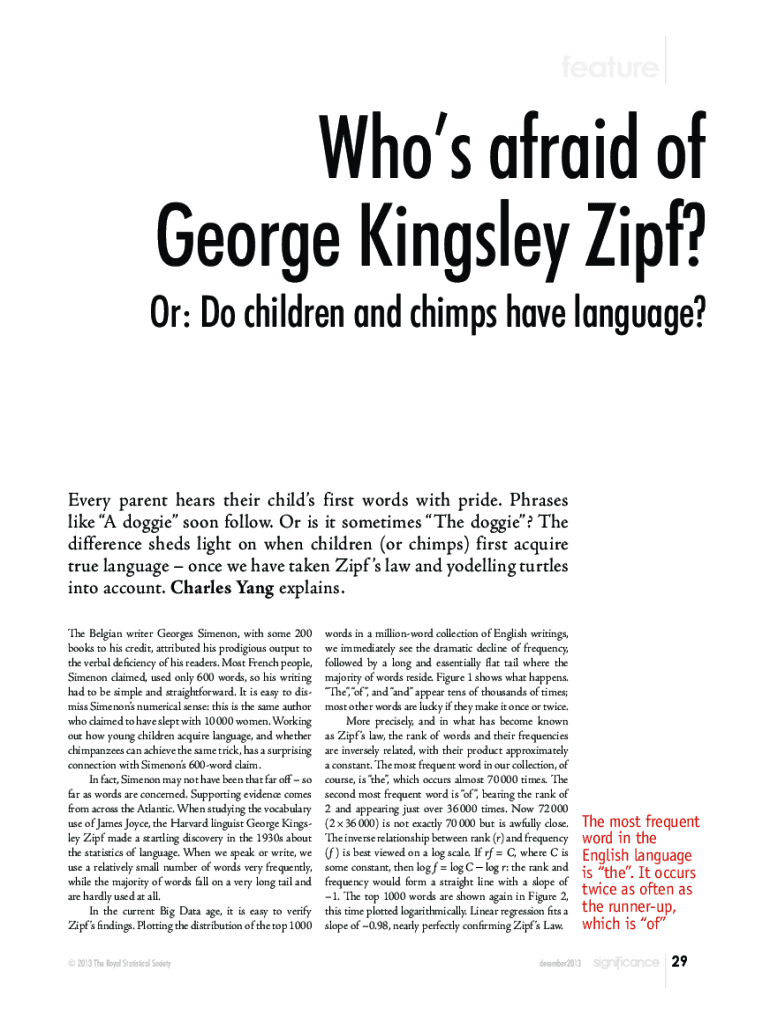 Fillable Online Who's afraid of George Kingsley Zipf? Or: Do children ...