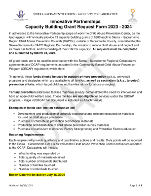 Fillable Online Innovative Partnerships Capacity Building Grant Request ...