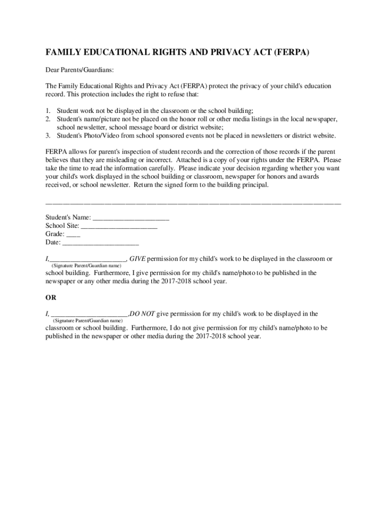 Fillable Online FERPA FAQS for Parents - Admissions Fax Email Print - pdfFiller