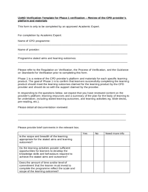 Continuing Professional Development (CPD) Verification ... Doc Template ...