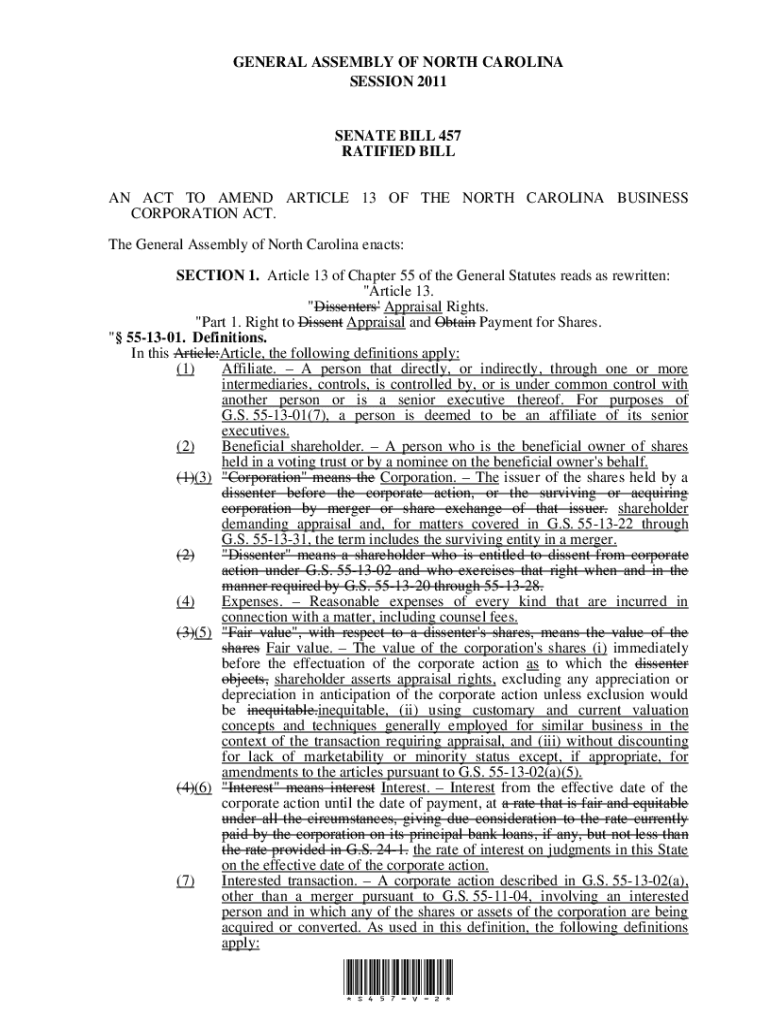 Fillable Online Bill Summaries: S457 AMEND ARTICLE 13 OF BUSINESS ... Fax Email Print - pdfFiller