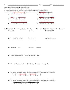 Fillable Online Precal Day 1 Homework: Interval Notation Fax Email Print - pdfFiller