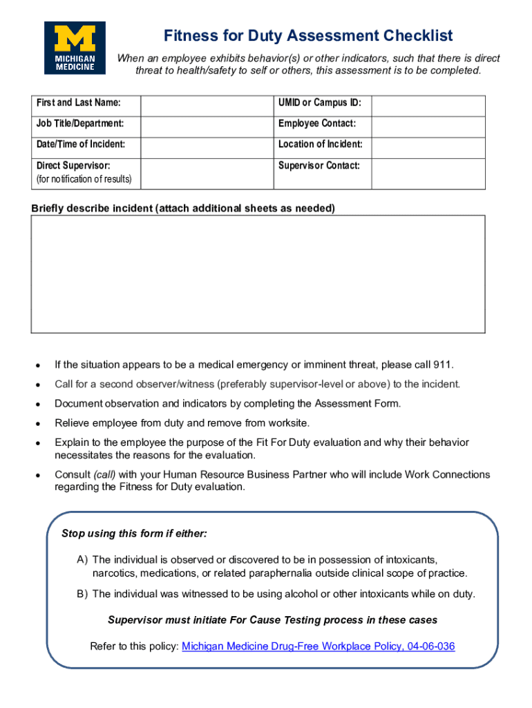 Fillable Online The 5 W's of Employee Fitness for Duty Evaluations Fax ...