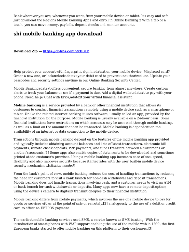 Fillable Online Sbi Mobile Banking App Download Fax Email Print - pdfFiller