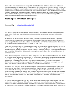 Fillable Online Black Codes - Definition, Dates & Jim Crow Laws Fax ...