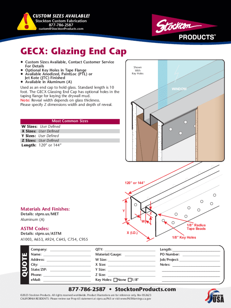 Fillable Online ECX: End Cap With Tapeable Flange Fax Email Print ...