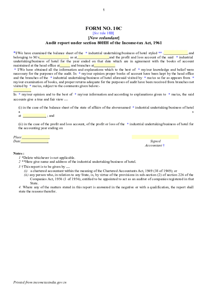 Fillable Online FORM NO. 10C Fax Email Print - pdfFiller