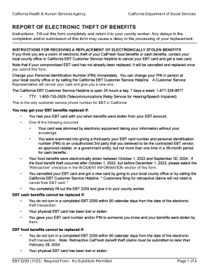 Fillable Online Electronic Theft of Cash Aid Form and Instructions (EBT ...