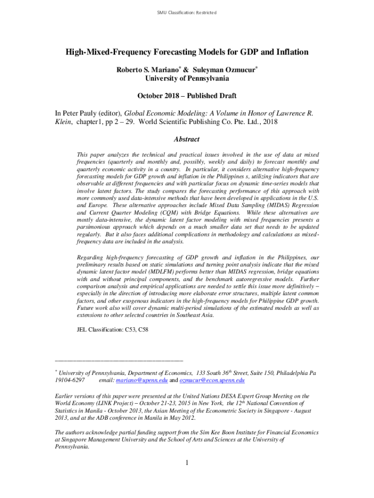 Fillable Online Skbi Smu Edu High Mixed Frequency Forecasting Models For Gdp And Fax Email