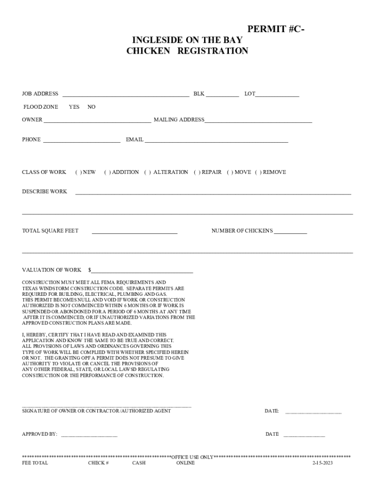 Fillable Online ingleside on the bay chicken registration - Iobfire Fax ...
