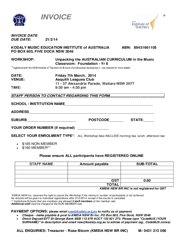 Fillable Online INVOICE * Fax Email Print - pdfFiller