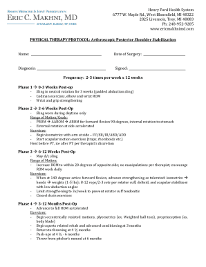 Fillable Online Arthroscopic Posterior Shoulder Stabilization Name Fax ...