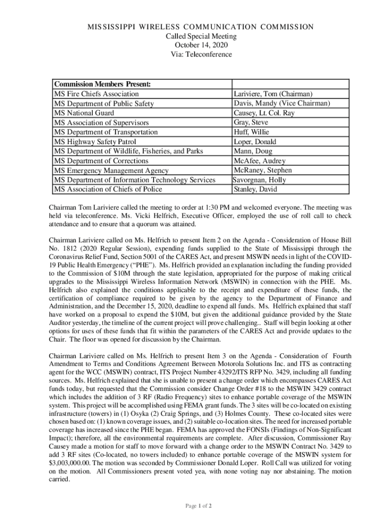 Fillable Online Via: Teleconference Fax Email Print - pdfFiller