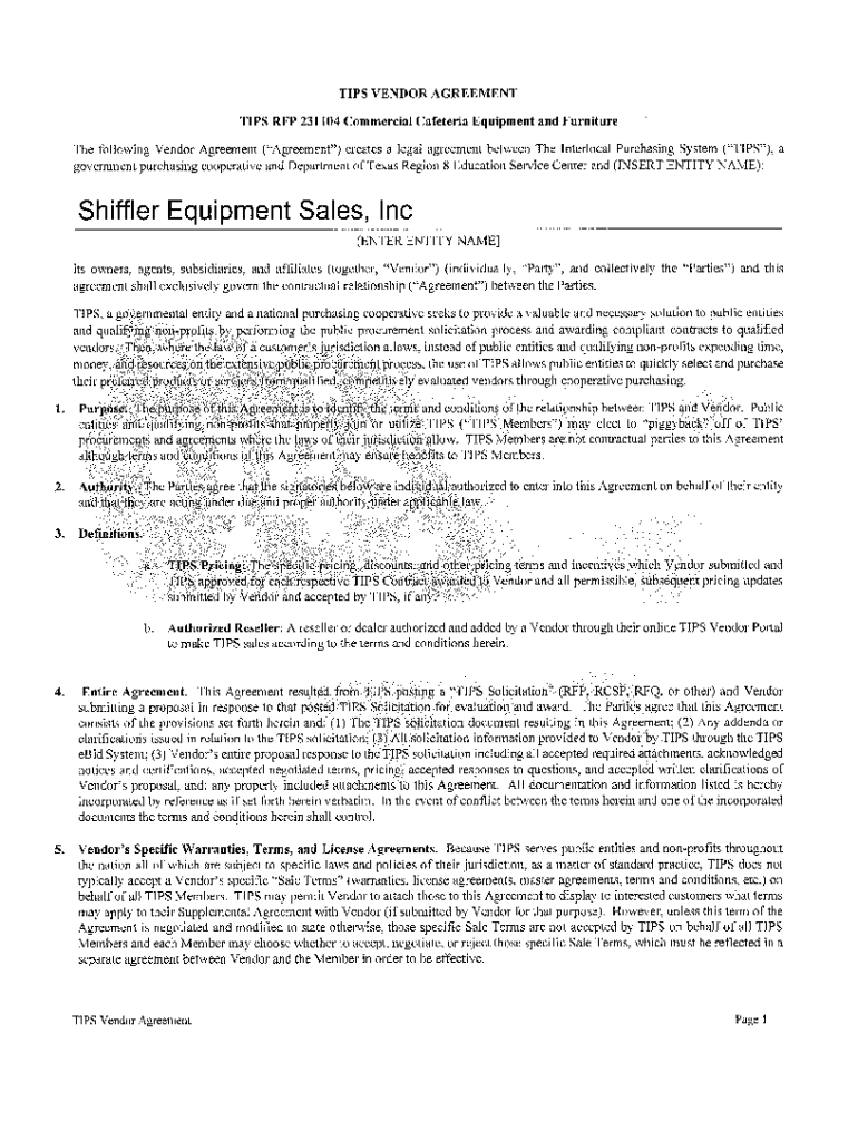 Fillable Online Shiffler Equipment Sales Inc Fax Email Print - pdfFiller