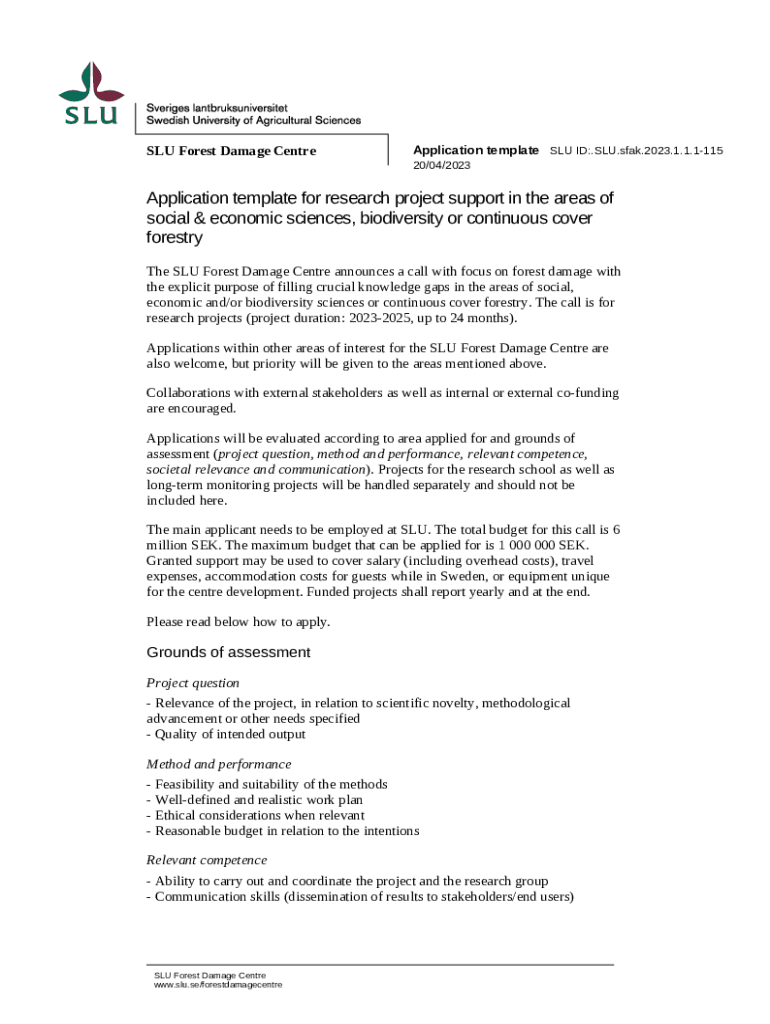 Application template for Ph.D. student support from the ... Doc Template | pdfFiller