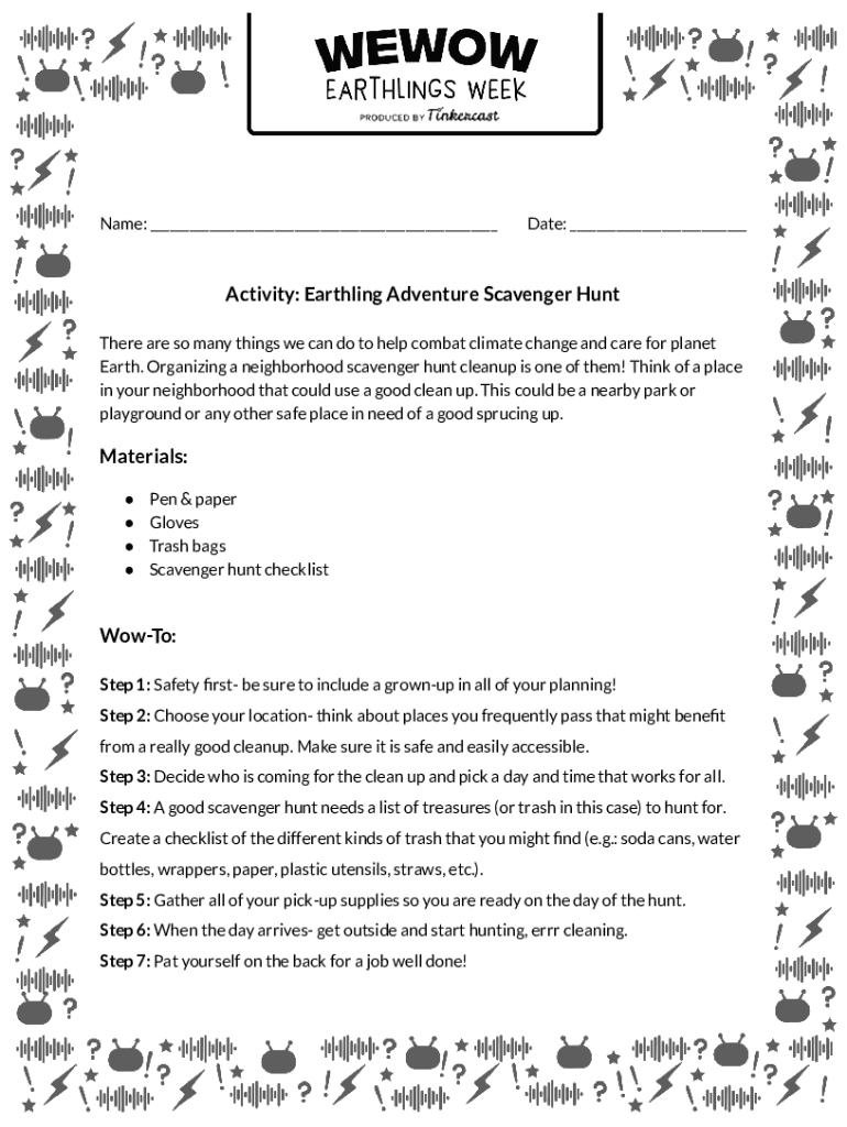 Fillable Online Climate Change Scavenger Hunt - Teachers (U.S. ... Fax ...