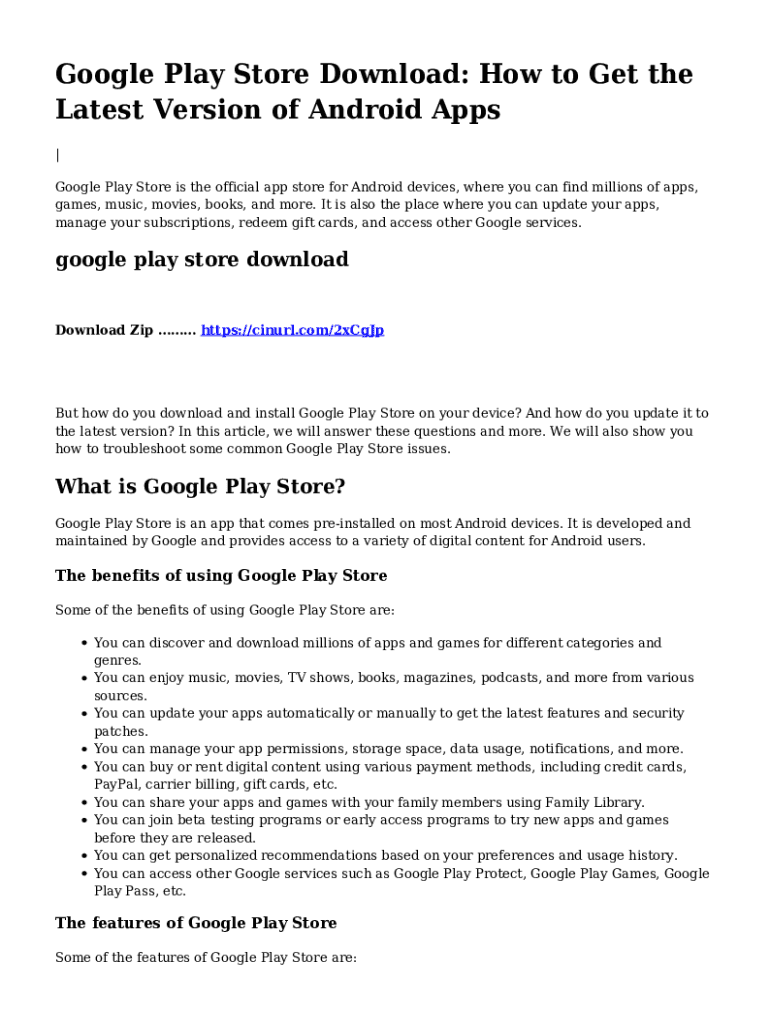 Fillable Online Google Play Store Download Fax Email Print - pdfFiller