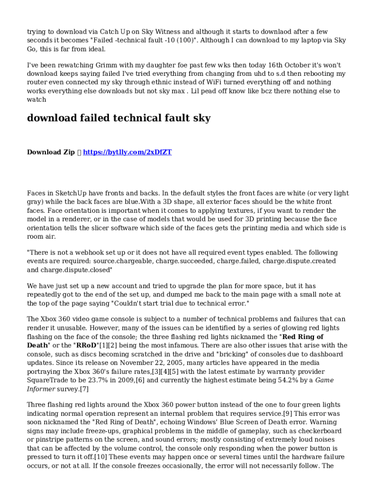 Fillable Online Download Failed Technical Fault Sky Fax Email Print - pdfFiller