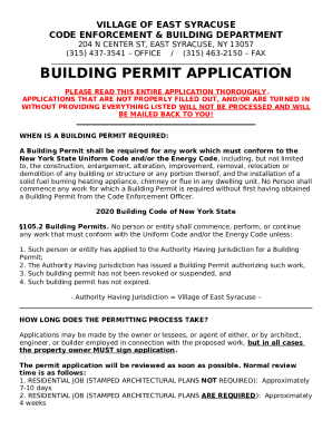 Building and Code EnforcementEast Syracuse NY Doc Template | pdfFiller