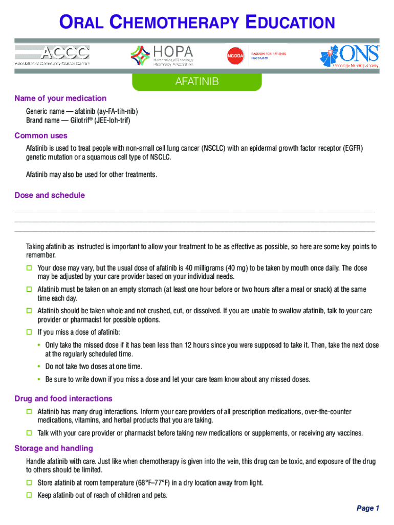 Fillable Online Gilotrif: Side effects, cost, uses, dosage, alternatives, and ... Fax Email ...