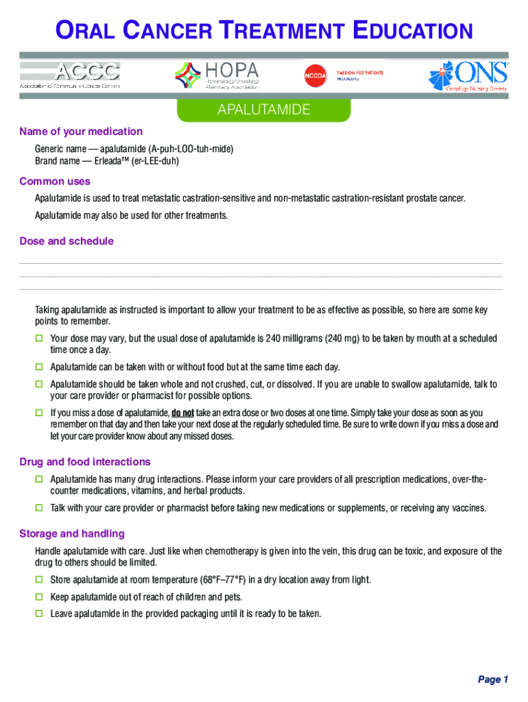 Fillable Online Erleada: Side effects, cost, dosage, uses, and more Fax Email Print - pdfFiller