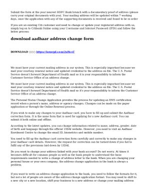 Fillable Online Download Aadhaar Address Change Form Fax Email Print ...