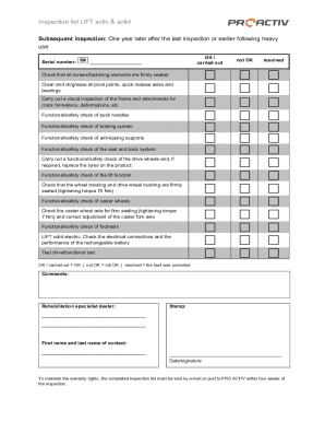 Fillable Online Daily Vehicle Hoist Inspections Must be Done According ...
