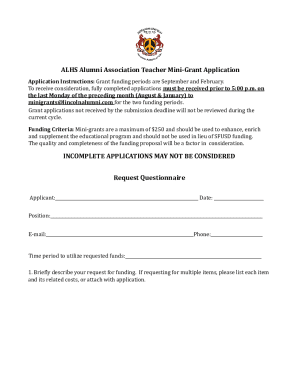 Fillable Online Student Mini-Grant Application Form Fax Email Print ...