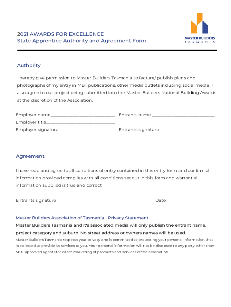 Fillable Online mbatas org State Apprentice Authority and Agreement Form Fax Email Print - pdfFiller