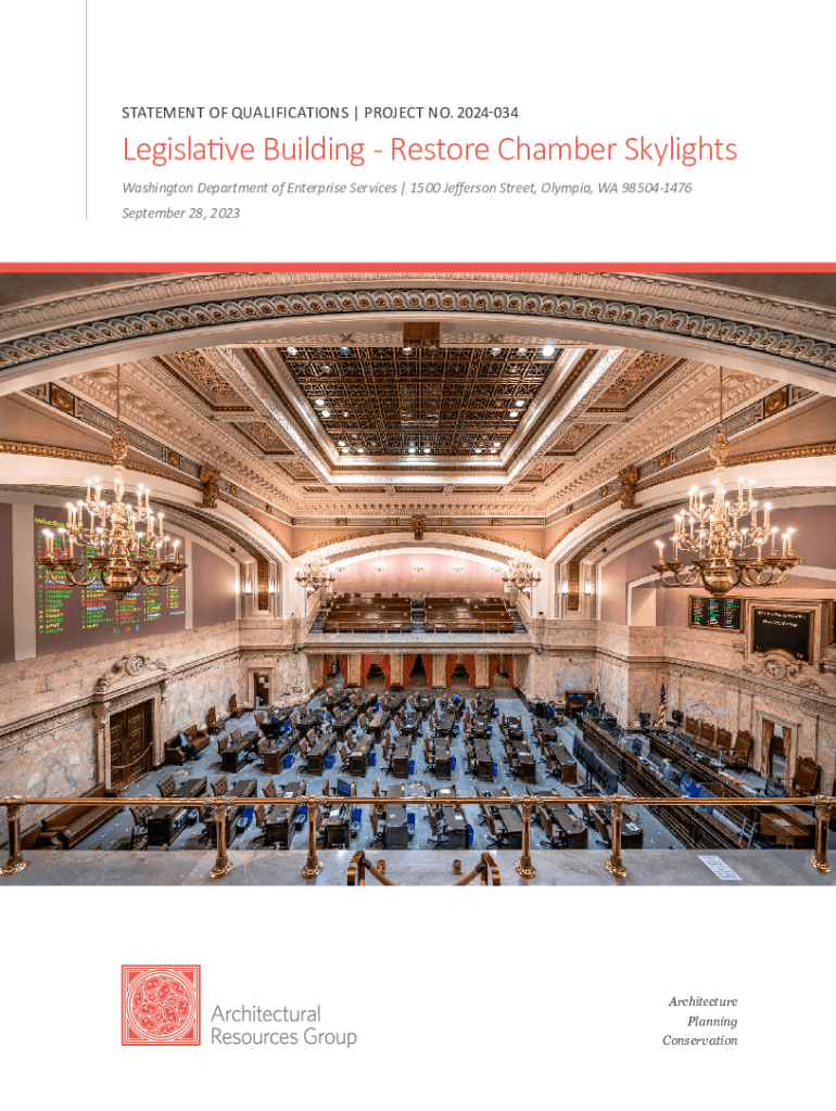 Fillable Online des wa Legislative Building - Restore Chamber Skylights ...