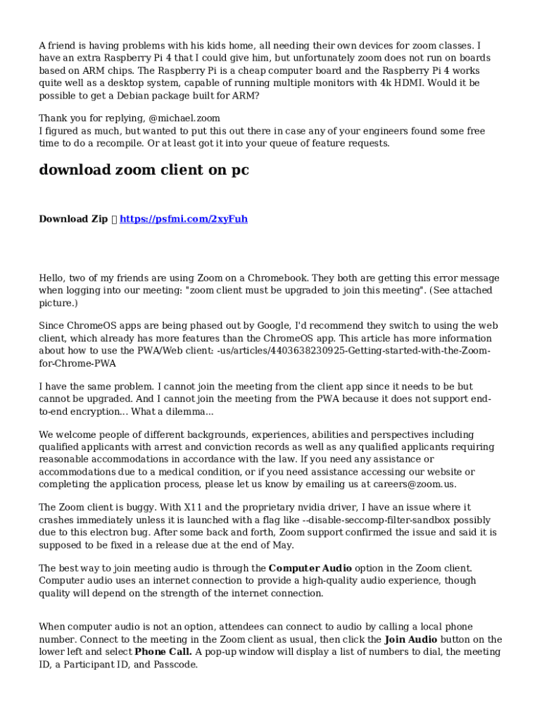 Fillable Online Have you considered building zoom for the Raspberry Pi 4 ... Fax Email Print ...