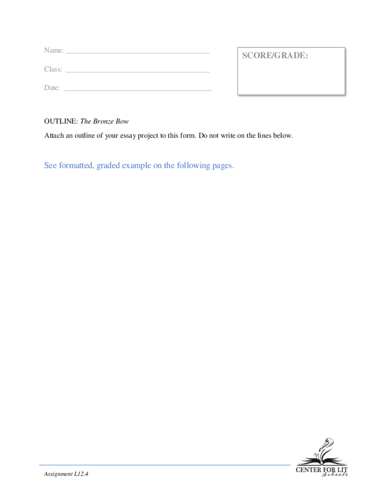 Fillable Online The Bronze BowSummary, Settings & Characters Fax Email Print - pdfFiller