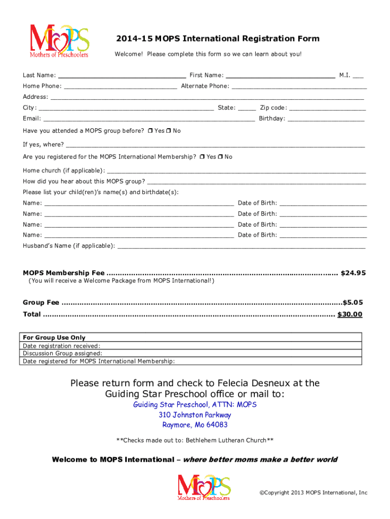 Fillable Online Please return form and che Guiding Star Presch form and ...