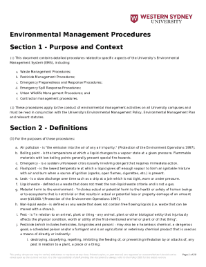 Fillable Online Environmental Management Procedures. Environmental ...