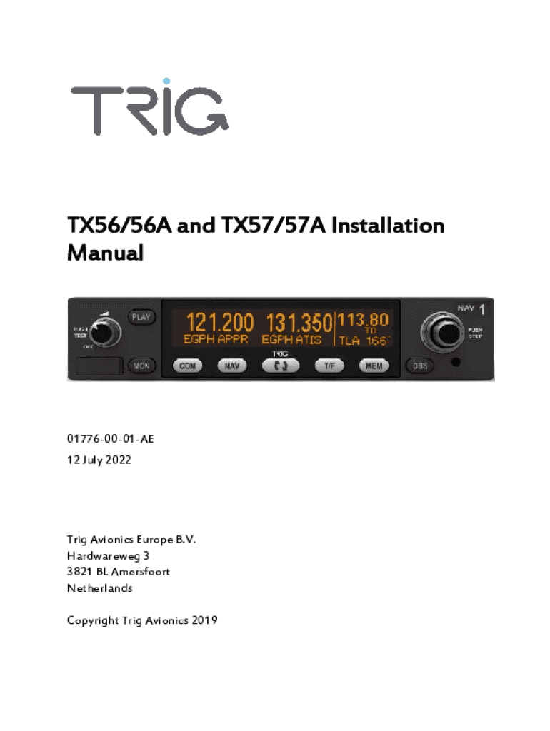 Fillable Online 01776-00-01 AE TX56 56A and TX57 57A Installation Manual QP.docx Fax Email Print ...