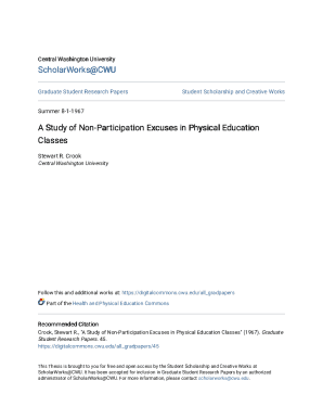 Fillable Online A Study of Non-Participation Excuses in Physical ...