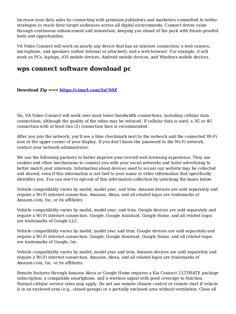 Fillable Online Wps Connect Software Download Pc Fax Email Print - pdfFiller