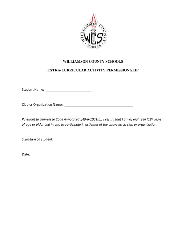 Fillable Online Permission for Non-Curricular Activity Fax Email Print - pdfFiller