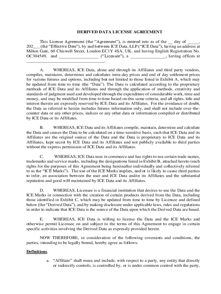 Fillable Online This Internal Distribution Market Data Agreement (this ...