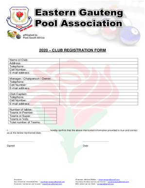 Fillable Online TT Club Registration Form Fax Email Print - pdfFiller