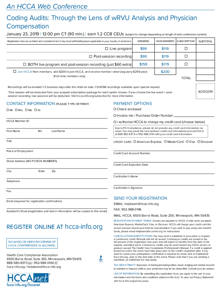 Fillable Online Coding Audits: Through the Lens of wRVU Analysis and ...