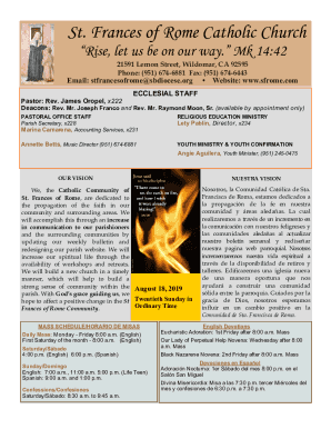 Fillable Online St Frances of Rome Catholic Church - Online Giving Fax ...